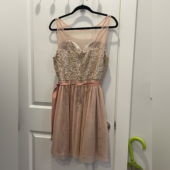 Francesca's Collections | Dresses | Sequins Dress Juneivy Beige ...